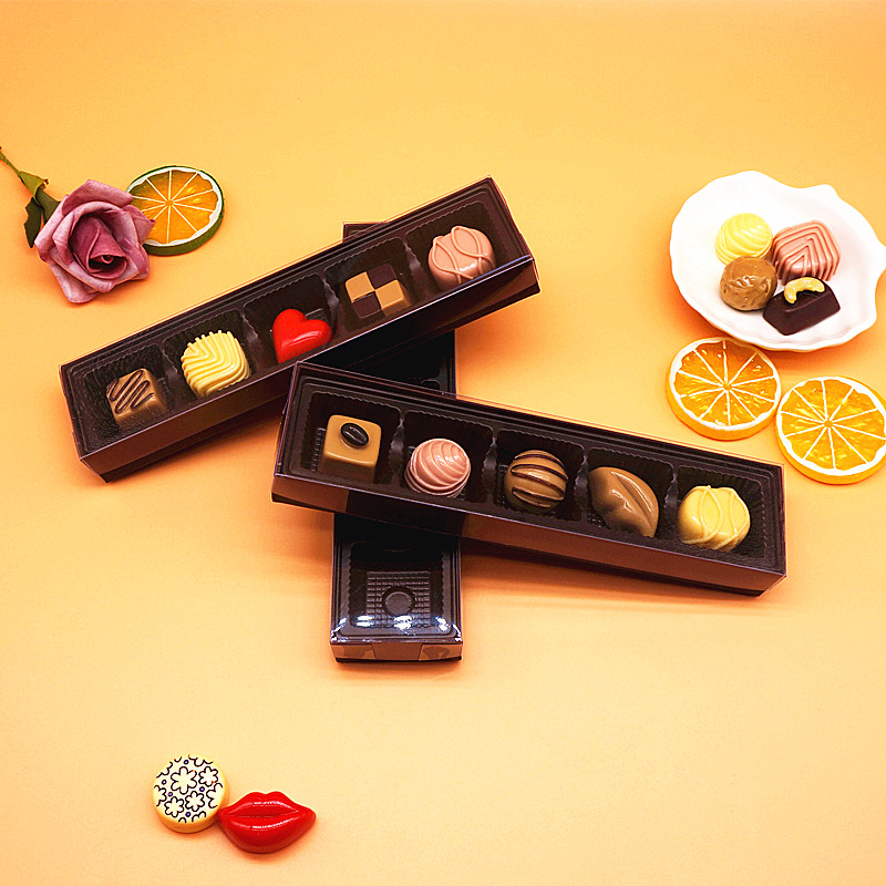 5PC Brown Chocoate Box With Transparent Lid-Chocolate Boxes-Cheap ...