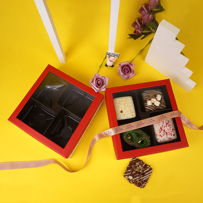 Red Pretzel Chocolate Box With Window-Chocolate Boxes-Cheap Custom ...